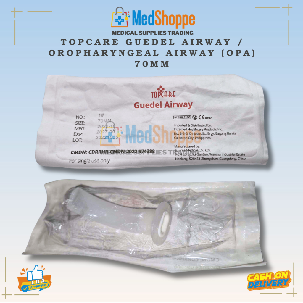 TOPCARE GUEDEL AIRWAY / OROPHARYNGEAL AIRWAY (OPA) 70MM | Shopee ...