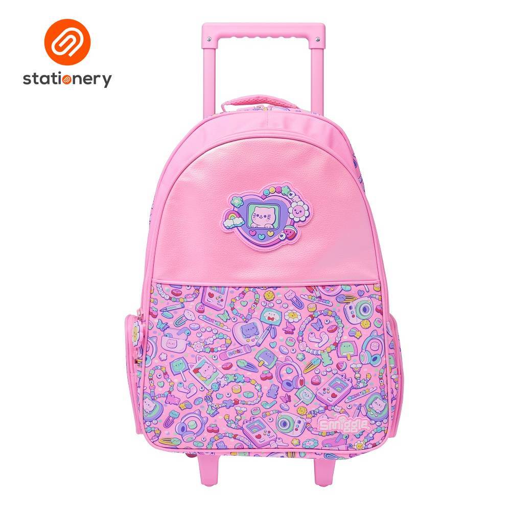 Smiggle Super Charge Trolley Backpack with Light Up Wheels - Pink ...