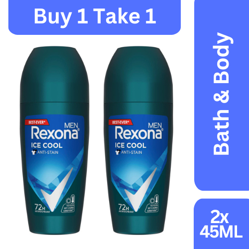 Buy 1 Take 1 Rexona Men Deodorant Roll-On Ice Cool 45ML | Shopee Philippines