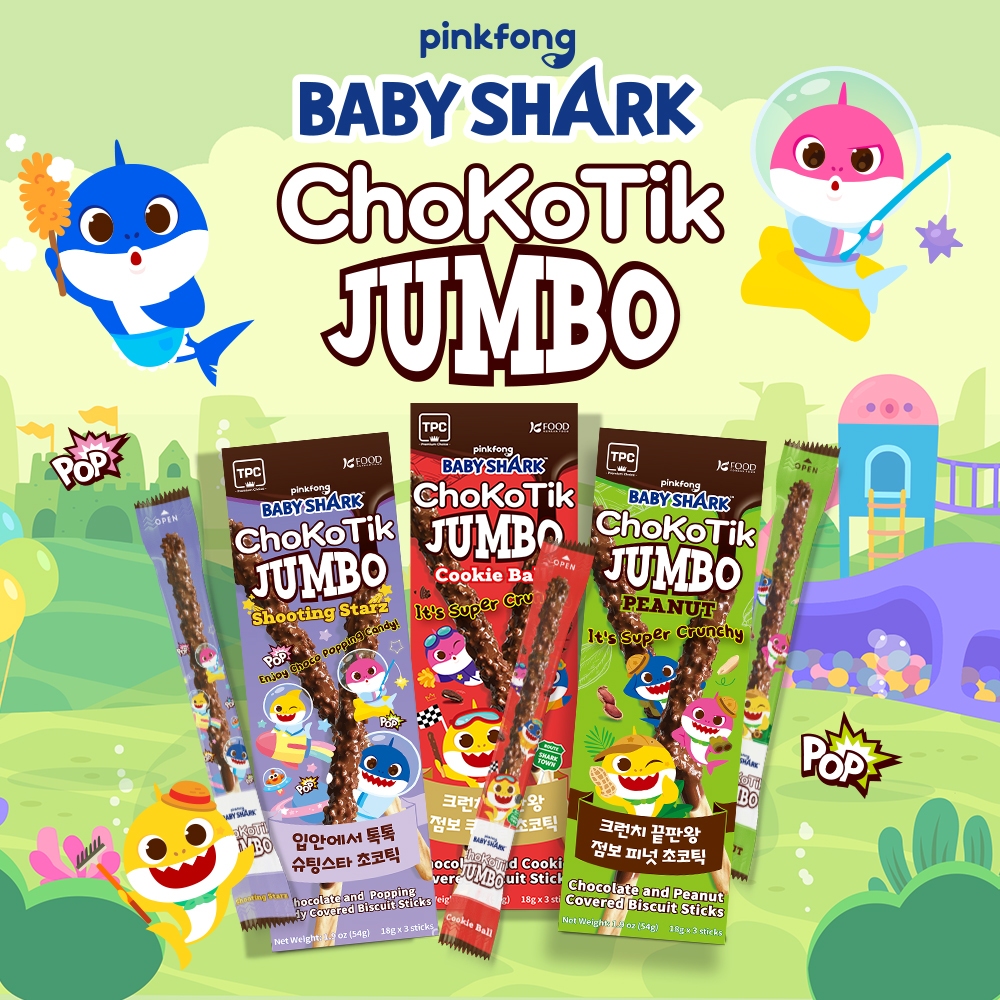 Pinkfong Baby Shark ChokoTik Jumbo (It's Super Crunchy) | Shopee ...