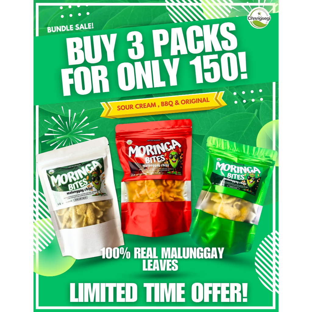 MORINGA BITES - BUNDLE PROMO! (MALUNGGAY CHIPS) | Shopee Philippines