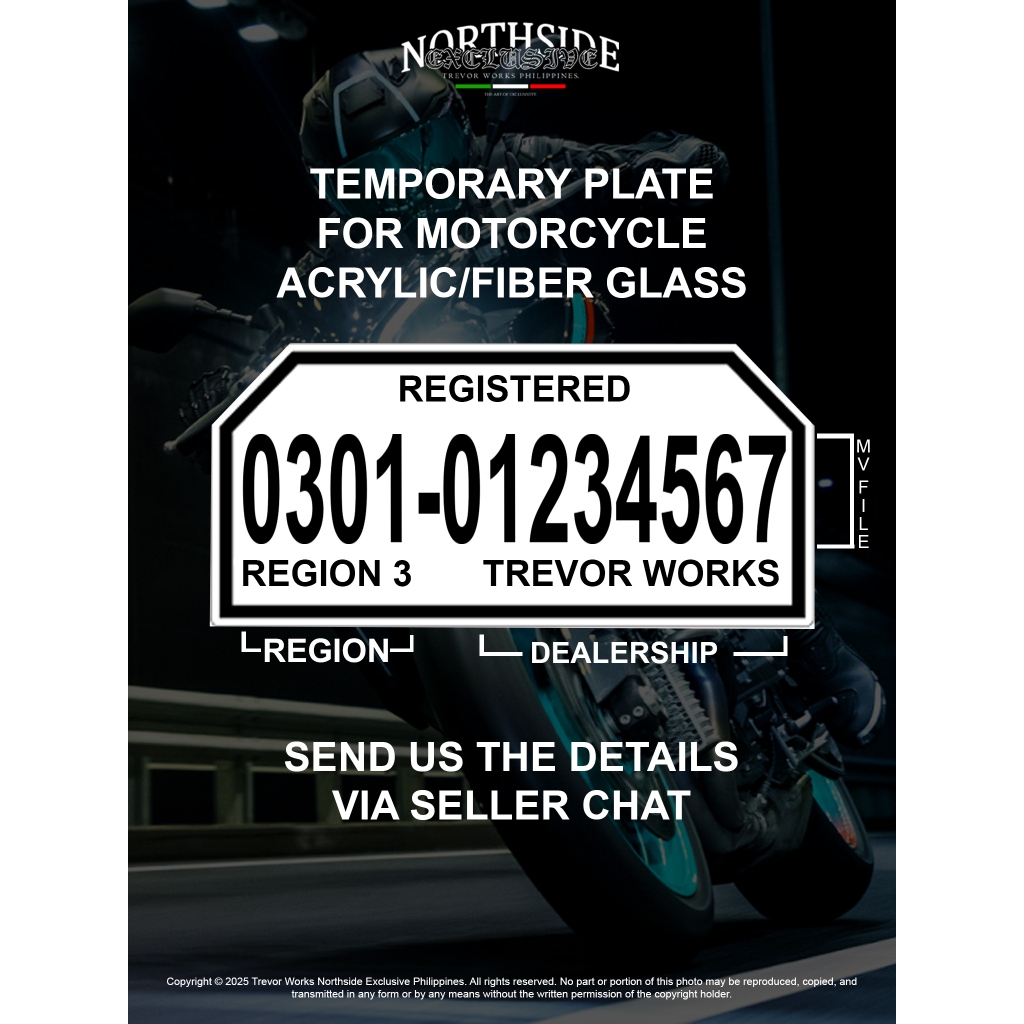 Temporary Plate, Virtual Plate , For Registration Plate for Motorcycle ...