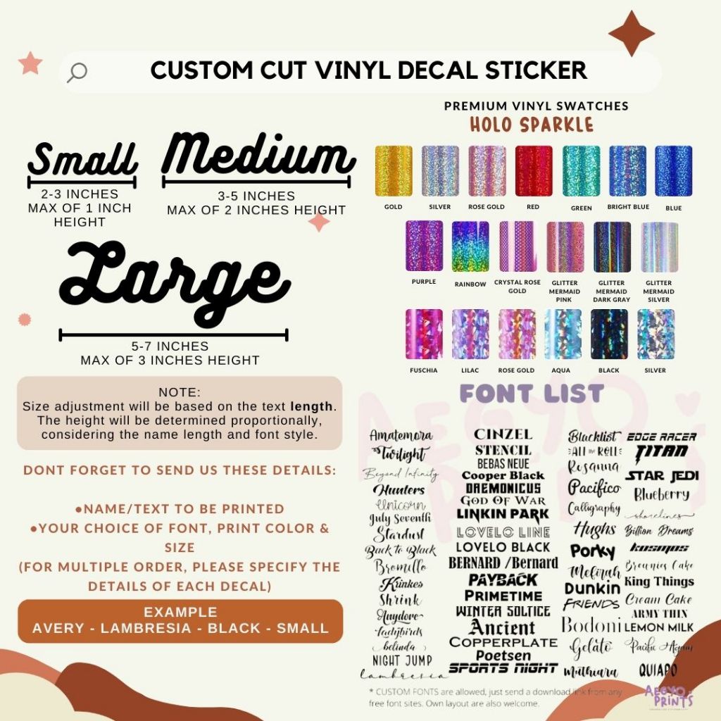 PREMIUM HOLOGRAPHIC VINYL | NAME DECALS | CUSTOM NAME DECALS BY ...