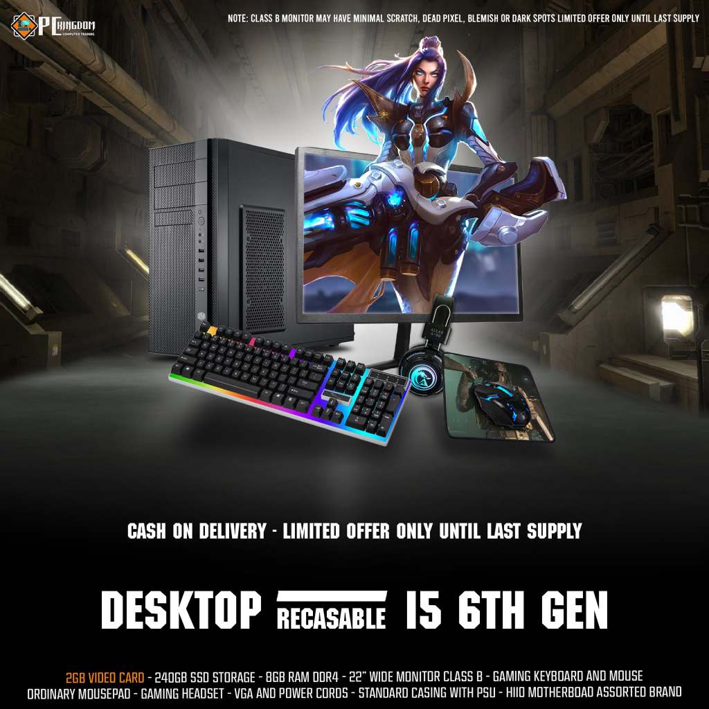 GAMING COMPUTER SET i5 6TH GEN 8GB RAM 240GB SSD 2GB VIDEO CARD 22 WIDE ...