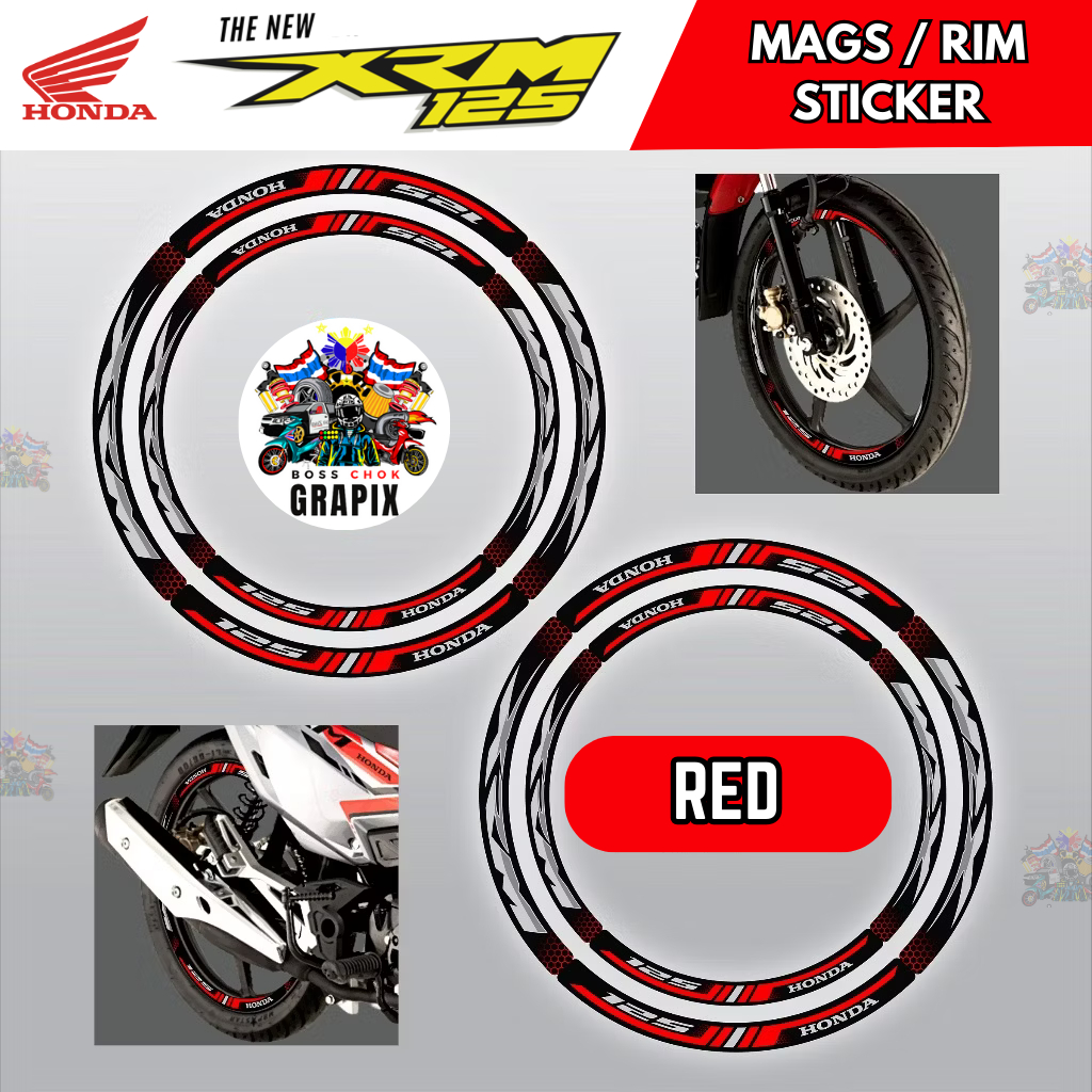 Honda XRM 125 Mags Rim Decals Sticker Set | Shopee Philippines