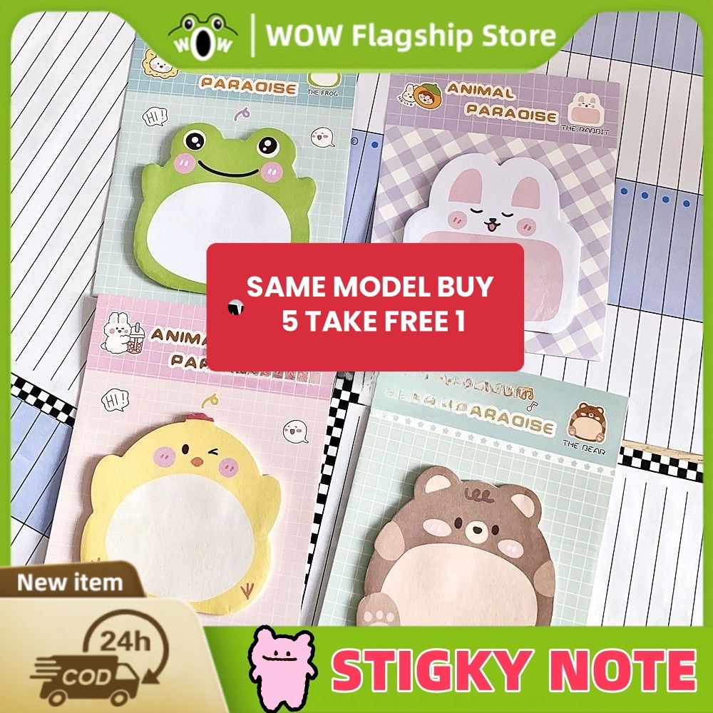 5*1Cartoon small animal sticky notes, cute and super cute pigs, frogs ...