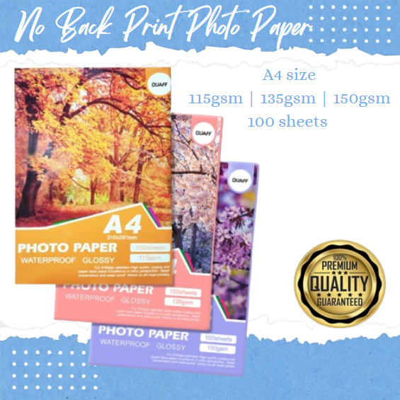 QUAFF Photo Paper Tree Type A4 115GSM (100 sheets per pack) | Shopee ...