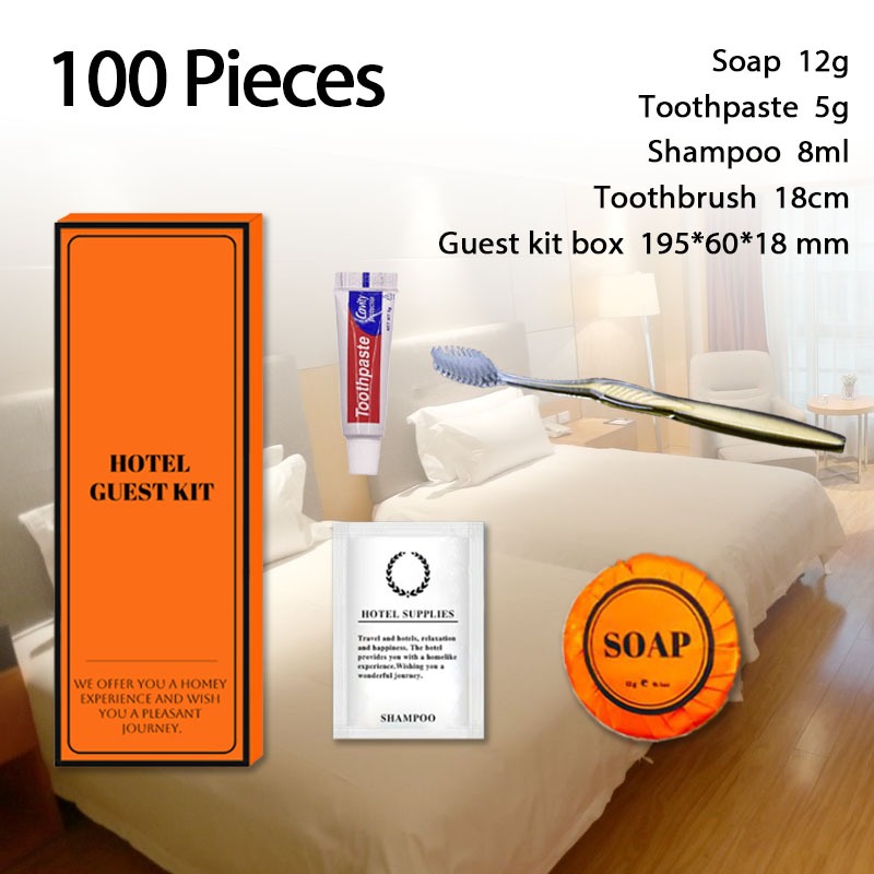 100 Pcs guest kit guest kit Hotel supplies 5 in 1 Shampoo Soap ...