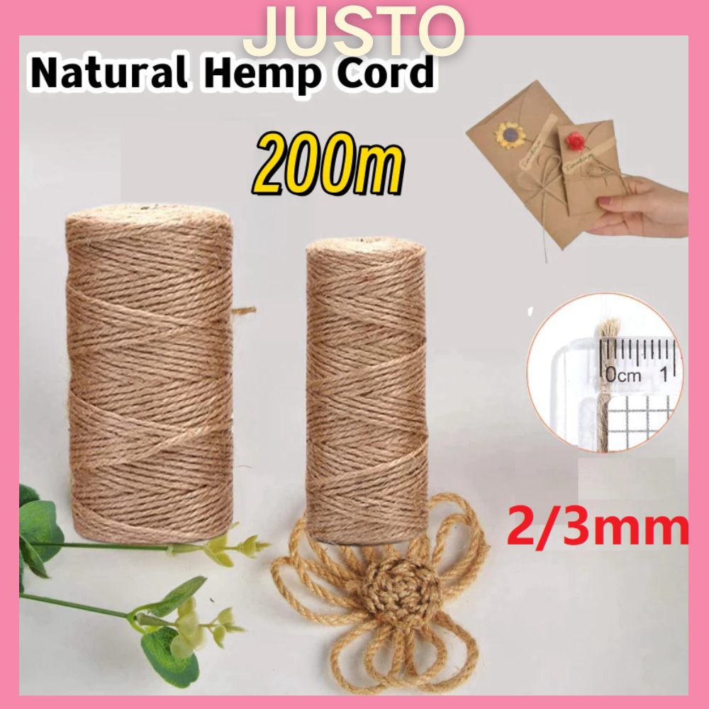 200M Jute Rope Natural Rope DIY Decoration Burlap Jute Twine String ...