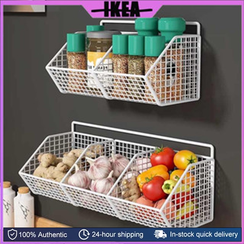 Kitchen Condiments Organizer Rack Wall Hanging Seasoning Storage Onion ...