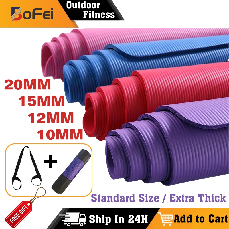 10/12/15/20MM Yoga Matt For Workout Mat Non Slip Thick & Soft ...