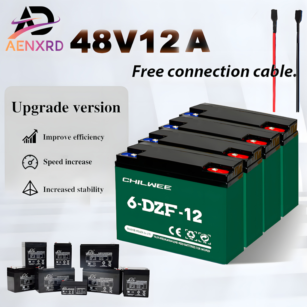 Electric vehicle batteries Four pieces 48v 12ah Lead-acid batteries 3 ...