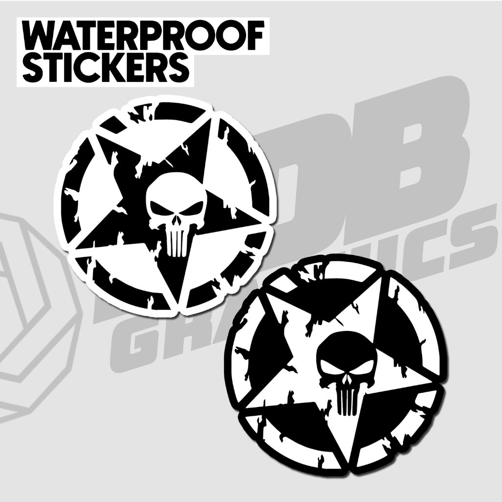 Punisher Waterproof Motorcycle Car Stickers Cutout Decal for Windshield ...