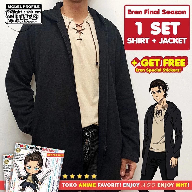 LOCAS Windbreak Jacket Hoodie AOT Attack On Titan Eren Yeager Final ...