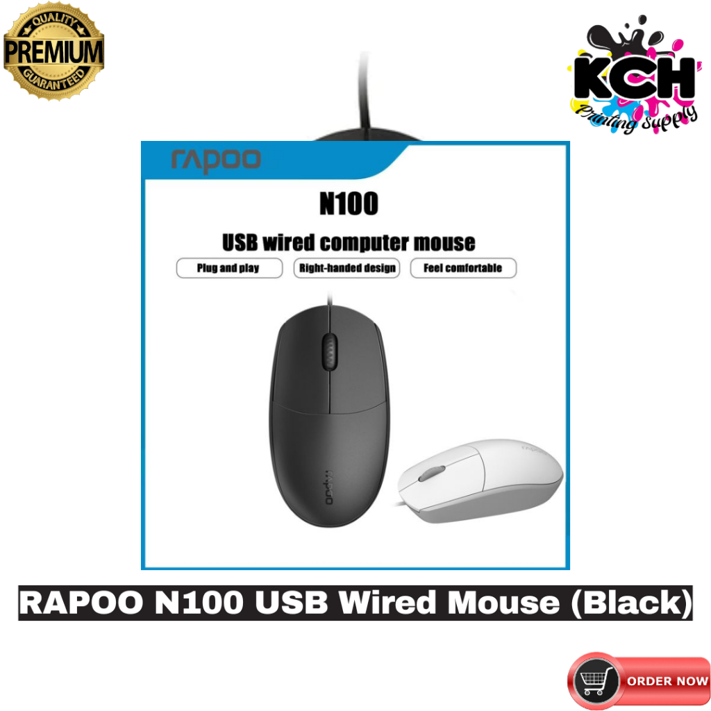 RAPOO N100 USB Wired Mouse (Black) | Shopee Philippines