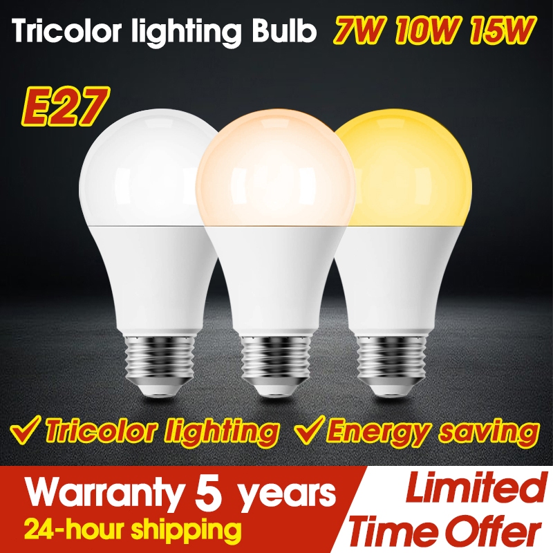 LED tricolor bulb e27 3 color Efficient Energy High Lumen tri color ...