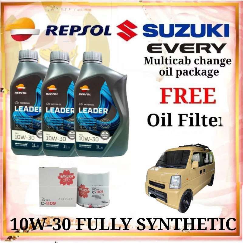Suzuki Every Minivan DA64 DA63 Change Oil Set, Repsol 10W-30 Fully ...
