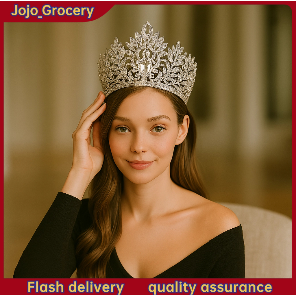♥Luxury Rhinestone Pageant Debut Crown Big Miss Global Queen Bridal ...
