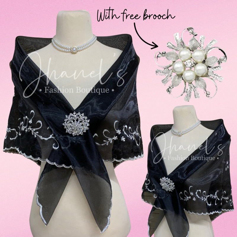 Modern Filipiniana Alampay with FREE BROOCH | Shopee Philippines