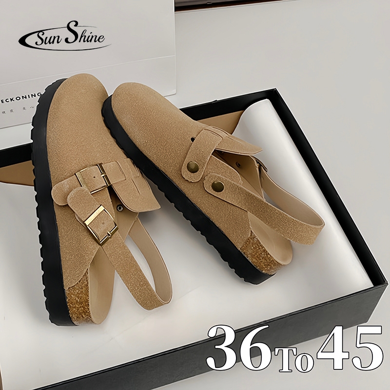 Sunshine Two Strap Two Way Wear Unisex Leather Half Flat Clogs Sandals ...