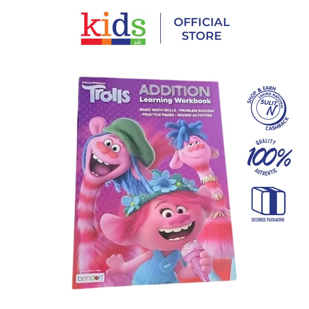 DreamWorks Trolls Addition Learning Educational Workbook - Kids Ink ...