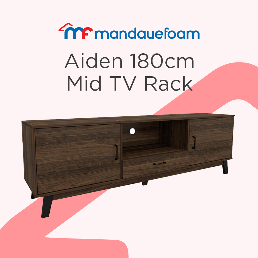 Mandaue Foam Aiden 180cm Mid TV Rack | Shopee Philippines