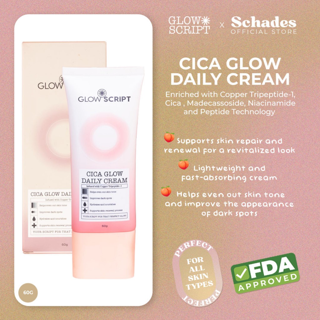 GLOWSCRIPT CICA GLOW DAILY CREAM with Copper Tripeptide, Ceramides & Niacinamide - 60ml | Shopee ...