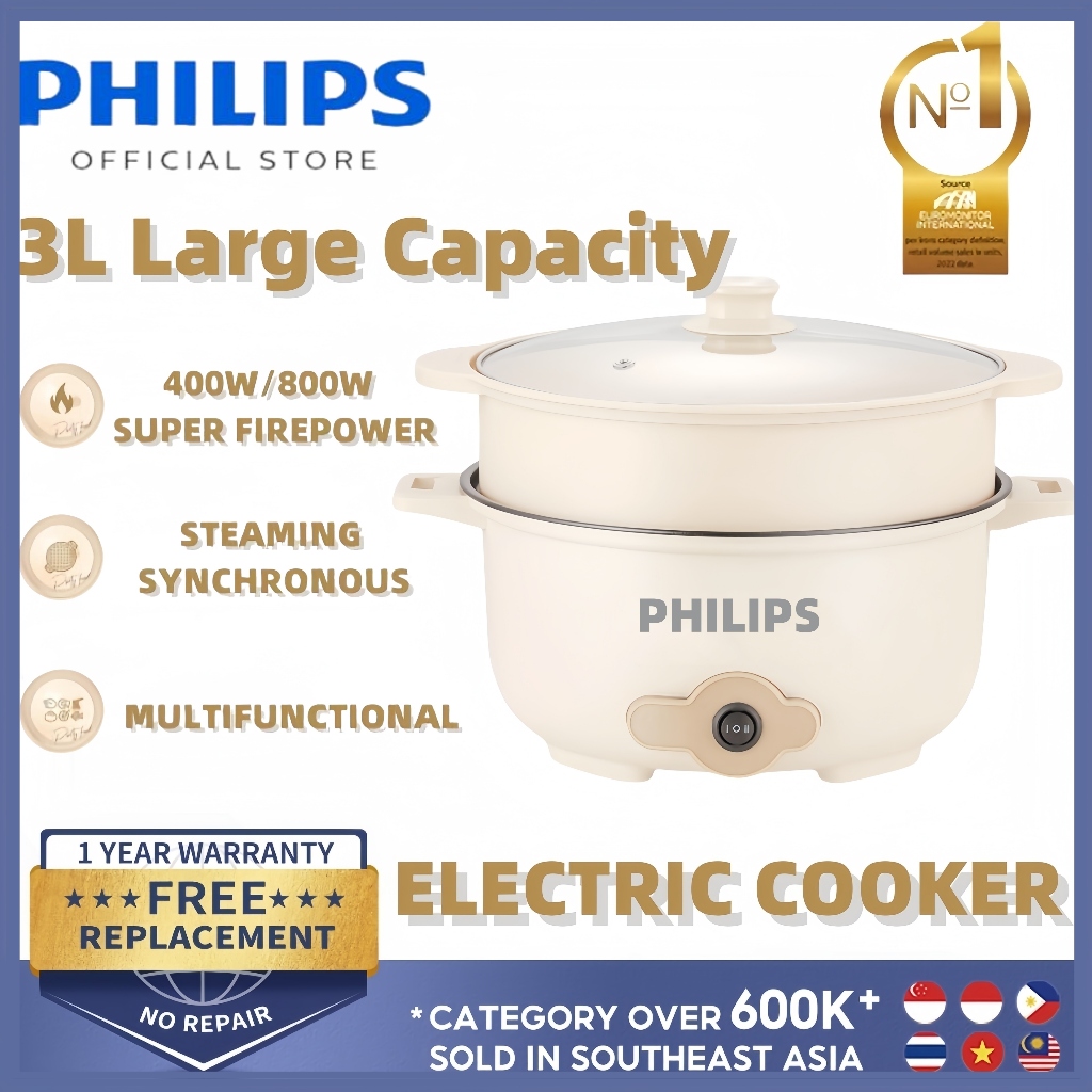 PHILIPS 3L Electric Cooker Multifunctional Electric Cooker Non-Stick ...