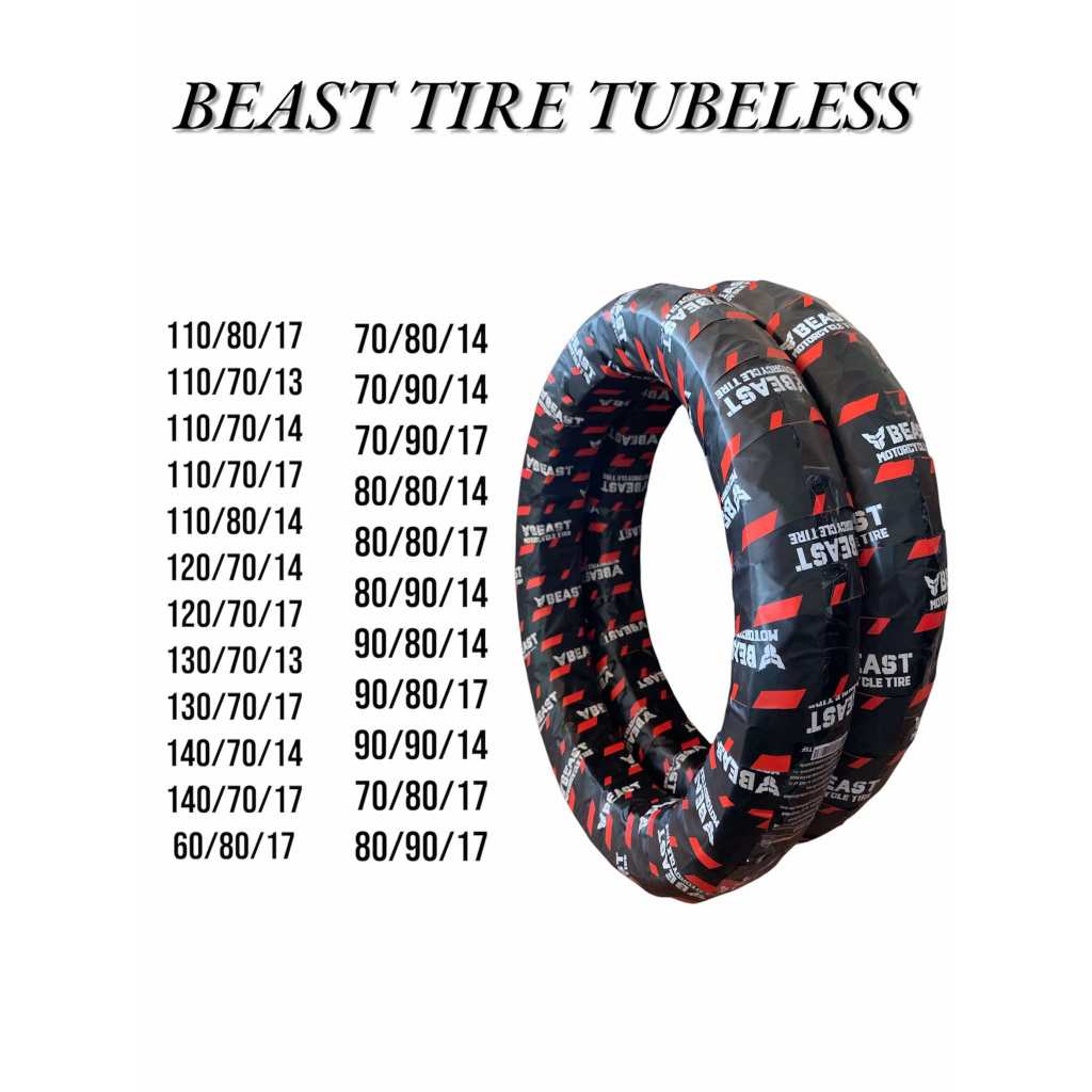 BEAST TIRE TUBELESS FOR MOTOR CYCLE | Shopee Philippines