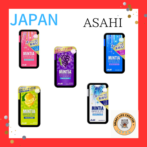 Asahi Mintia Breeze 30 tablets 22g 5 flavors (Shiny Pink, Refresh Blue、Fresh Grape, Fresh Lemon ...