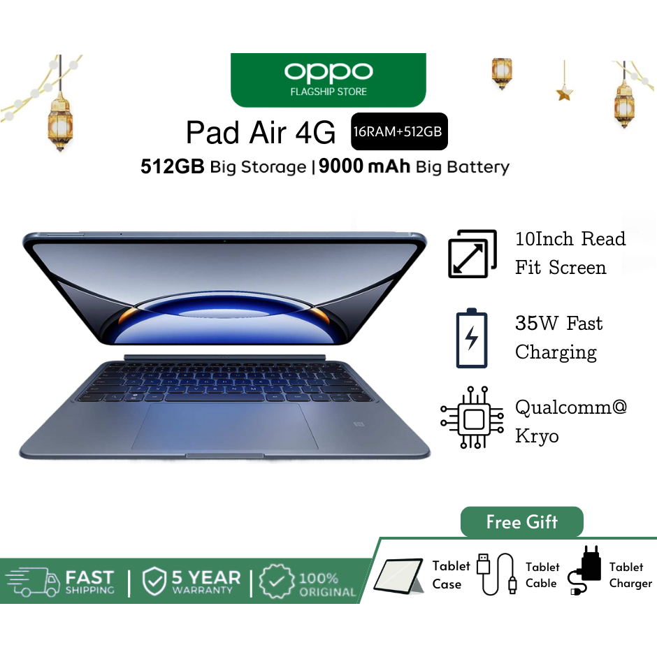 OPPO Tablet 16+512GB Android 12 Tablet 12inch HD Screen PC 4G Student ...