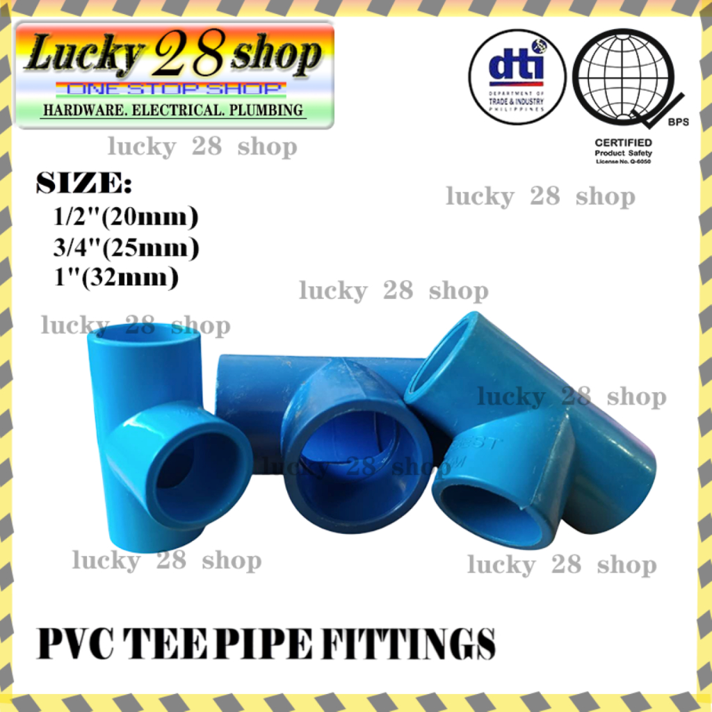 PVC TEE (PLAIN) PIPE FITTINGS( size: 1/2",3/4",1,") | Shopee Philippines