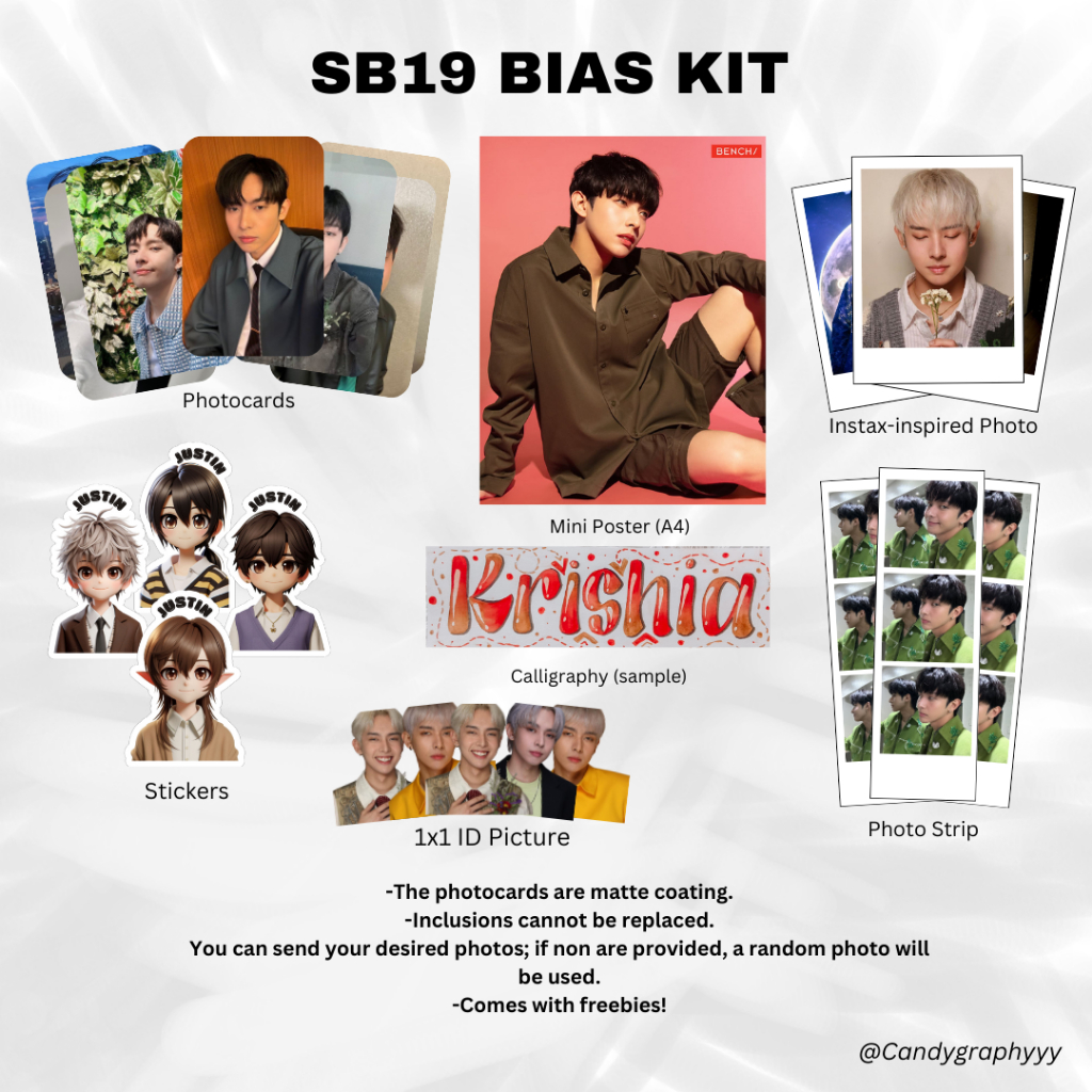 SB19 Bias Kit (Justin, Ken, Stell, Pablo, Josh) Photocards, ID Picture ...