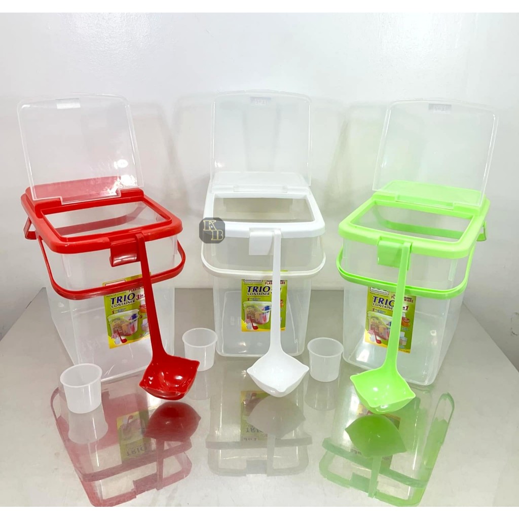 Multi-Purpose Trio Container with free Rice Measuring Cup and Ladle ...