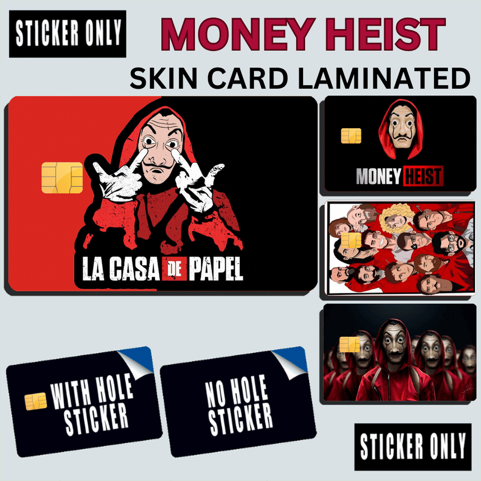 MONEY HEIST - STICKER SKIN CARD FOR ATM, CREDIT, DEBIT , BEEP CARD ...