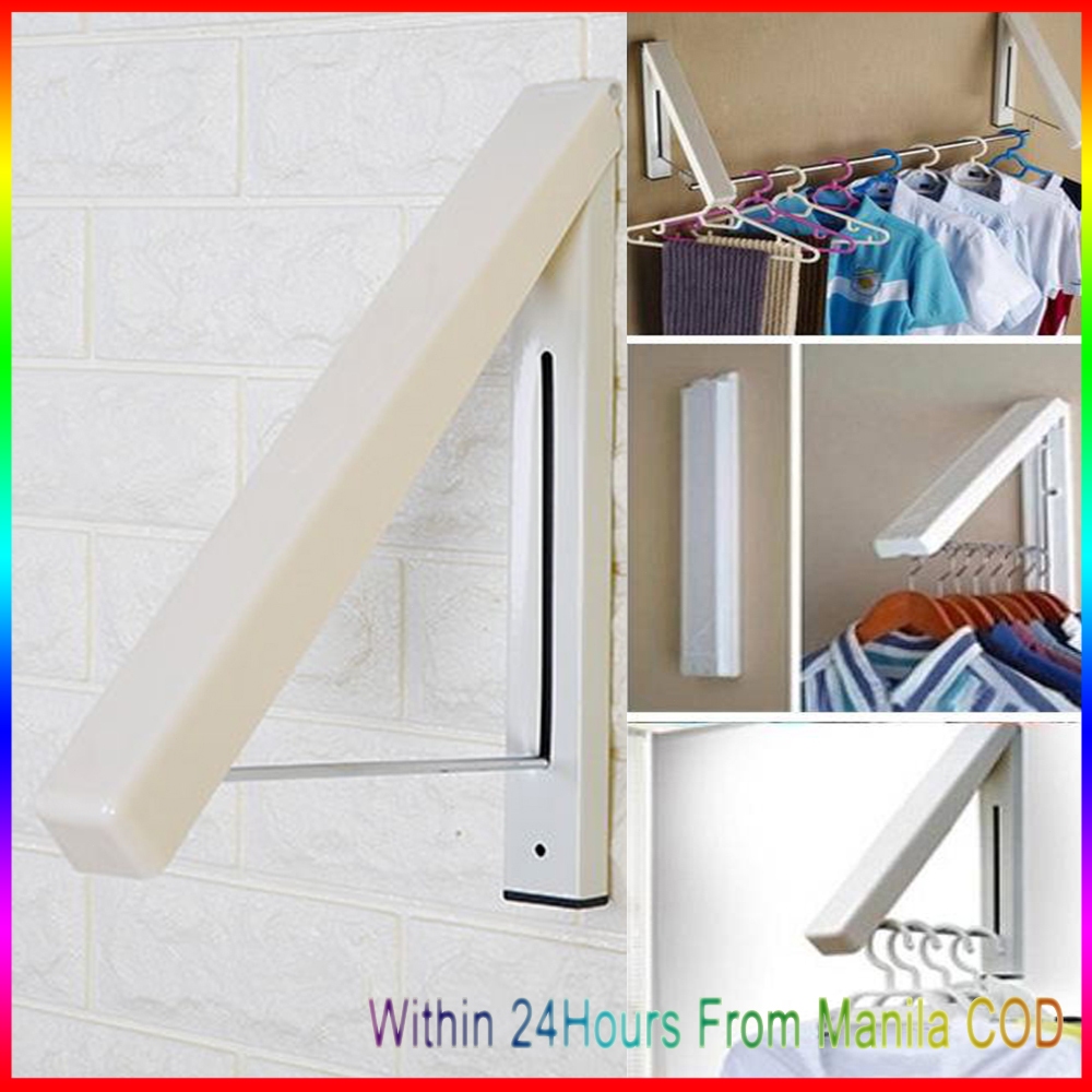 Portable Multifunction Folding Wall Hanger Retractable Clothes ...