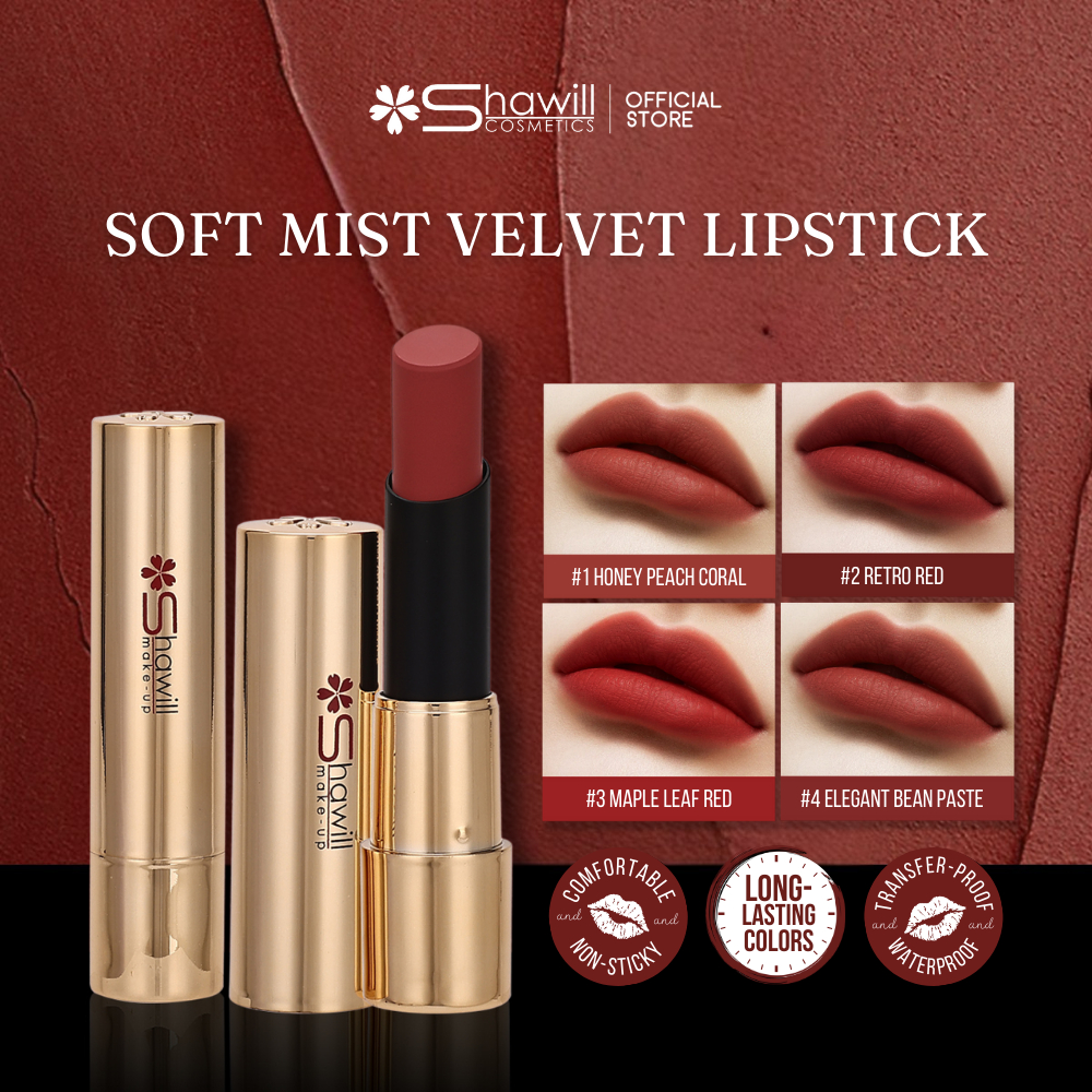 Shawill Cosmetics Soft Mist Velvet Lipstick Lip Make Up Long Lasting ...