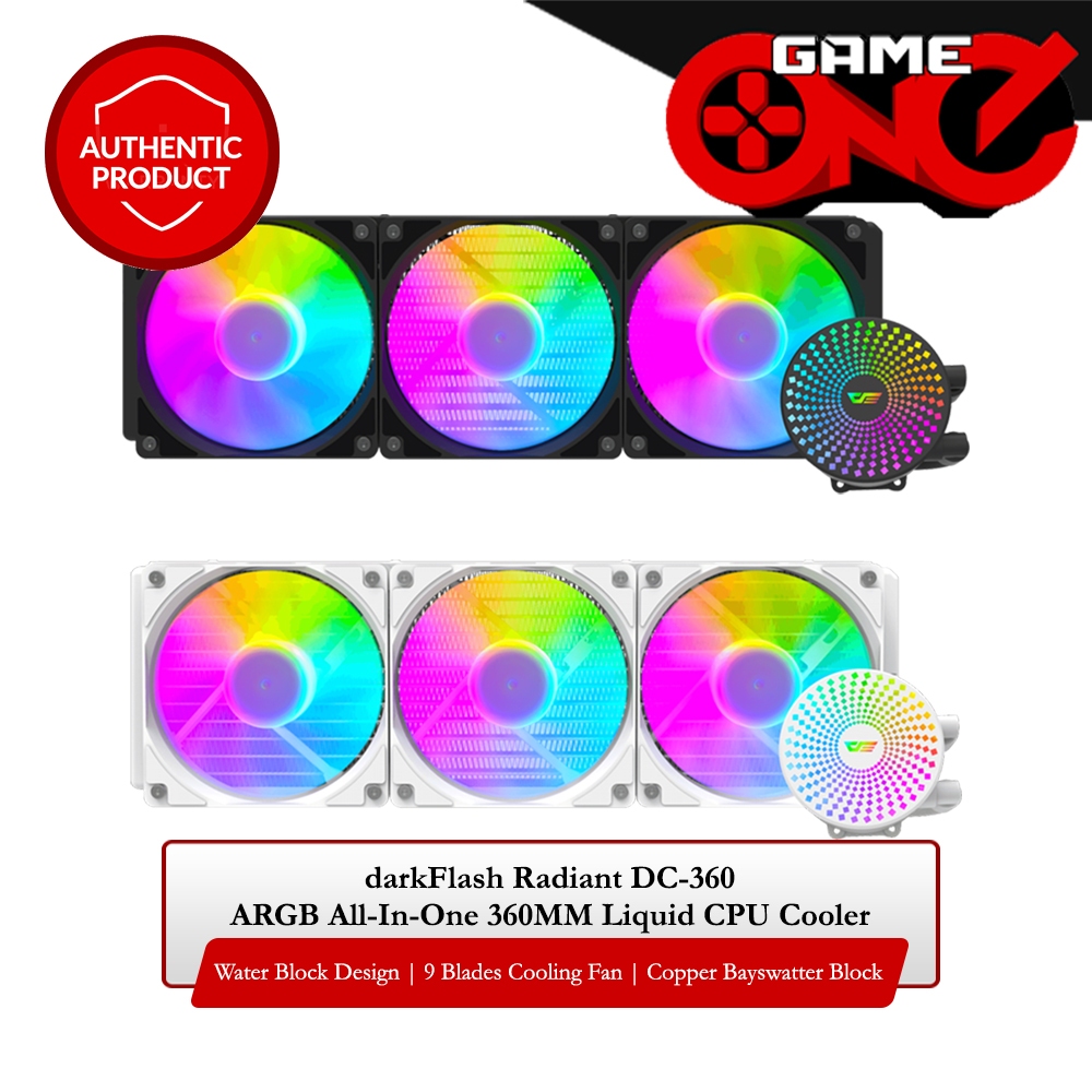 darkFlash Radiant DC-360 ARGB All-In-One 360MM Liquid CPU Cooler ...