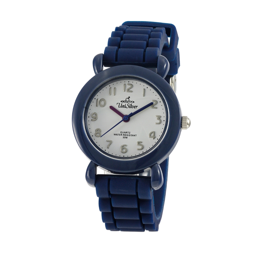 UniSilver TIME Women's (Unisex) / Kids Navy Blue Analog Rubber watch ...