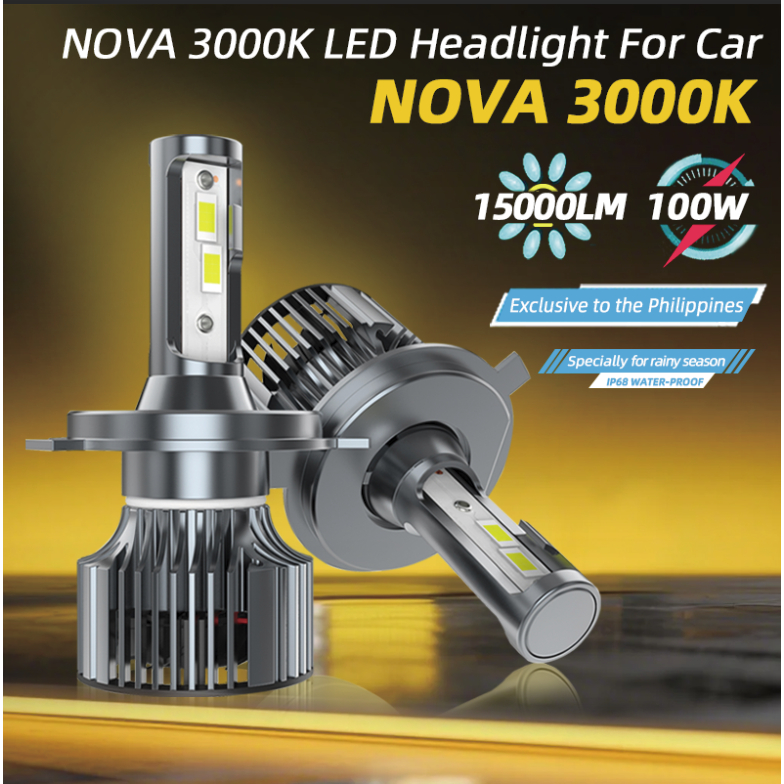 NeoGlow NOVA 15000LM 100W 3000K H11 H4 Car LED Headlight Yellow Color Fog Light 9005 1 YEAR ...