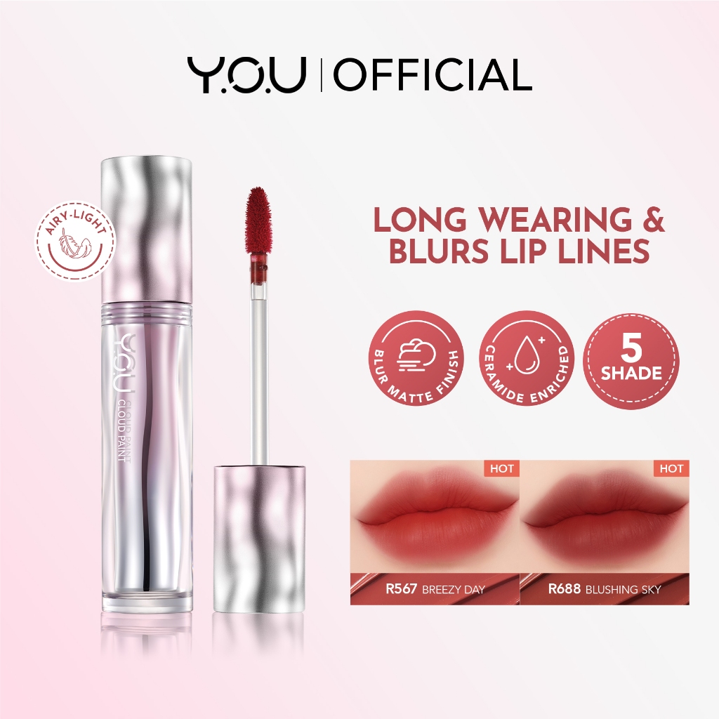 Y.O.U Cloud Paint Airy Fixing Lip Tint | 24 Hour Long Lasting Matte ...