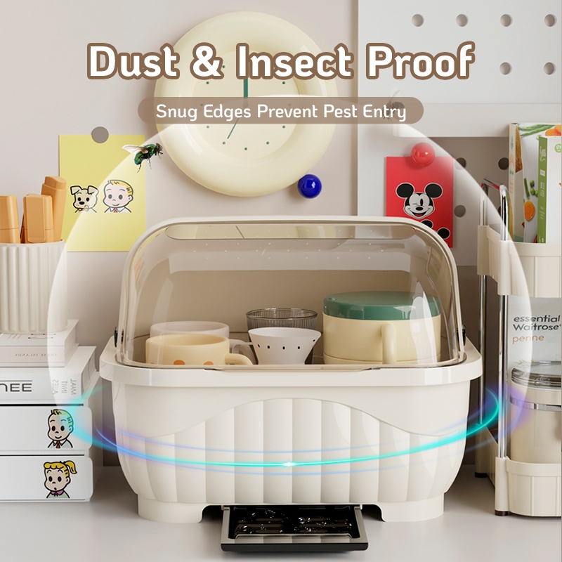 Plastic Dish Drainer Rack with Cover Dish Rack Plate Organizer,Fast ...