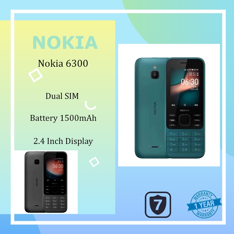 nokia keypad phone nokia 6300 4g keypad phone dual sim Feature Phone 1500mah Battery | Shopee ...