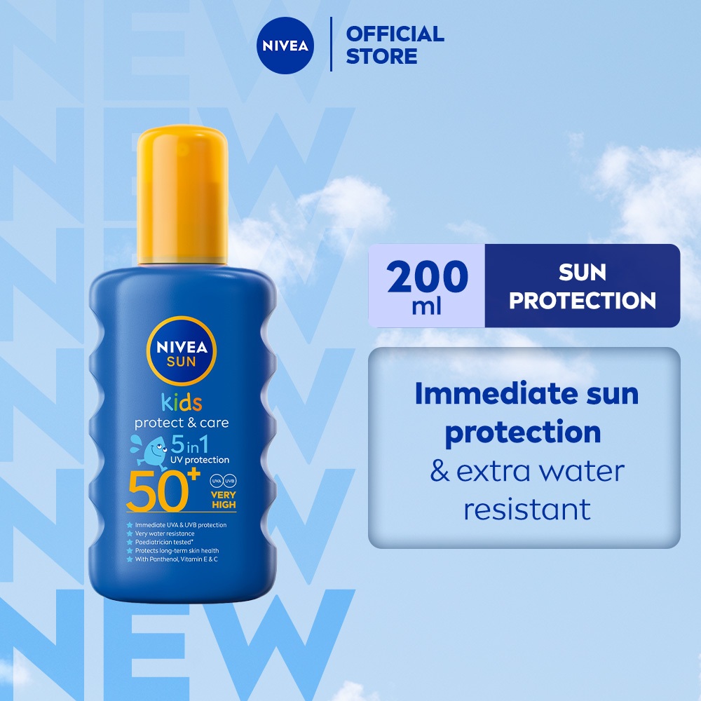 NIVEA Sun Kids Protect & Care 5-in-1 UV Protection, Water Resistant ...