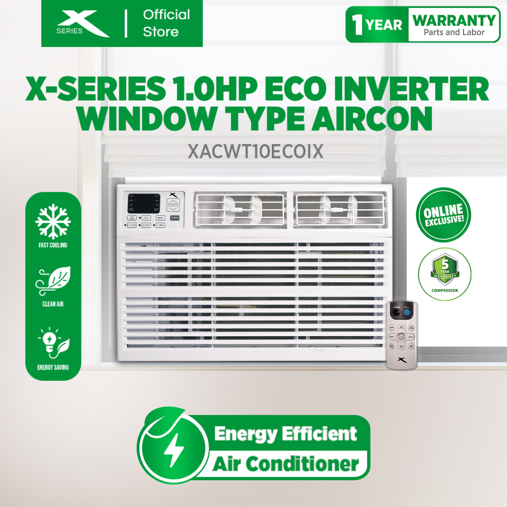 X-SERIES 1HP ECO INVERTER WINDOW TYPE AIRCON [XACWT10ECOIX] | Shopee ...
