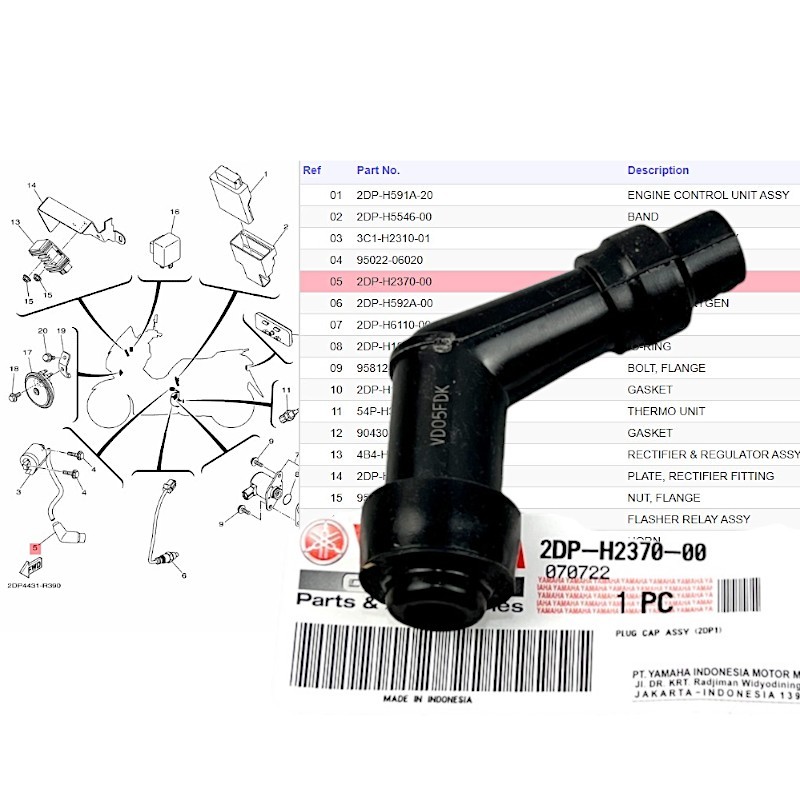 SPARK PLUG CAP ASSY NMAX V1/V2 | AEROX V1/V2 2DP-H2370-10 GENUINE ...