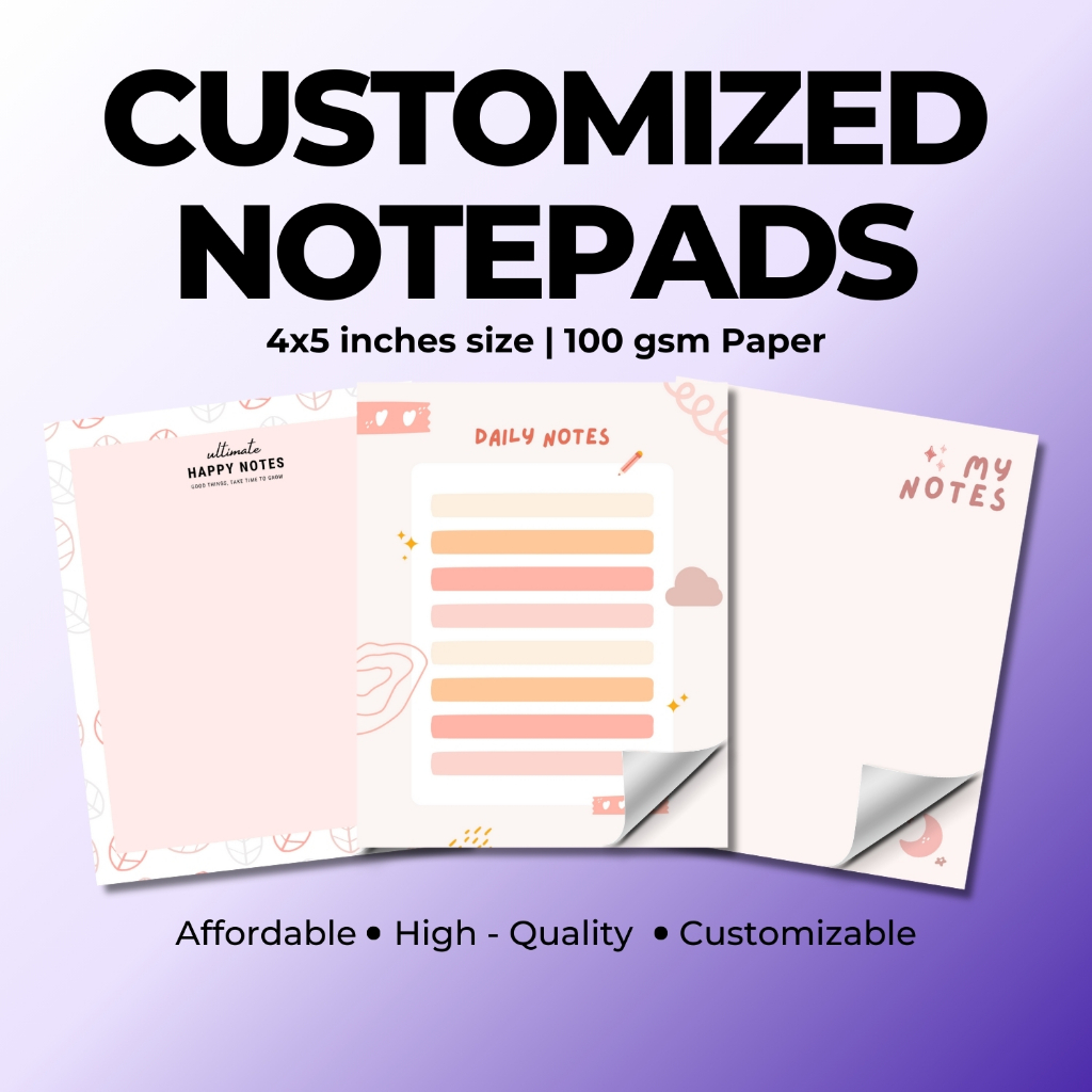 Customized Notepad 4x5 Inches | 100 GSM Thick Paper | Personalized Name ...