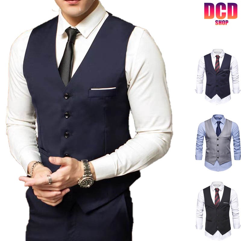 【BUY 1 TAKE 1】 Men's formal suit vest Single-breasted suit vest ...
