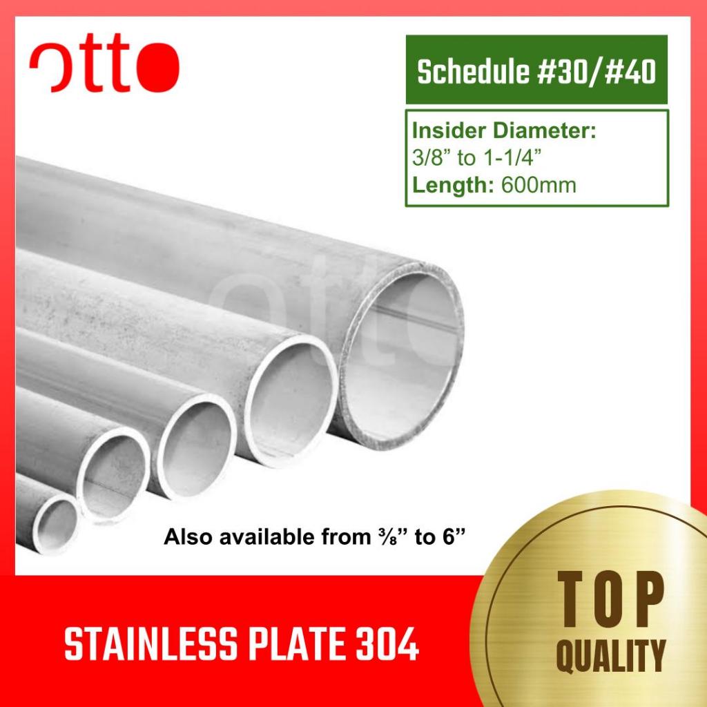 Stainless Pipe Welded Schedule #30/#40 Inside Diameter 3/8 inches to 1 ...