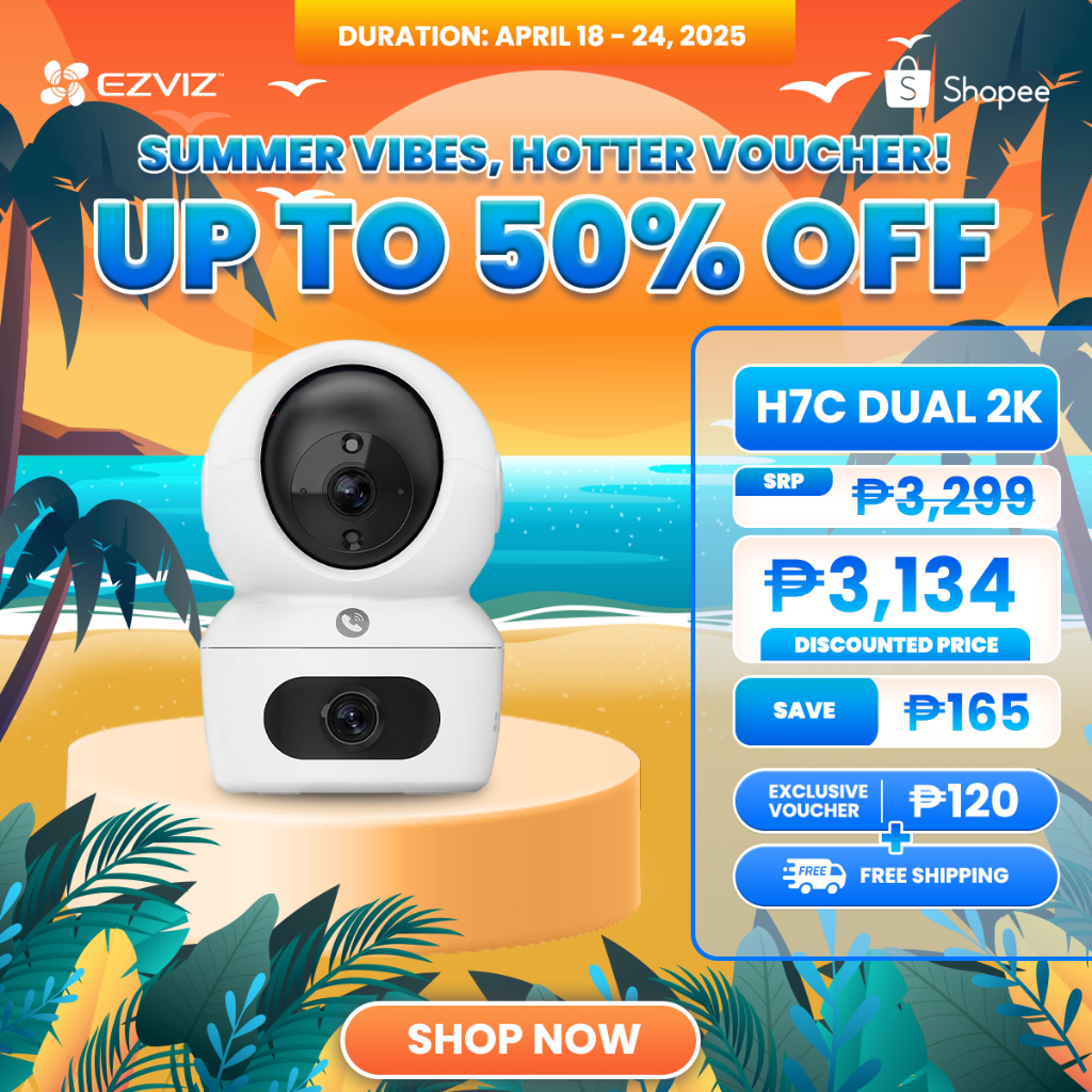 EZVIZ H7c 2K⁺ Dual Lens CCTV camera with mic and speaker Wifi Wireless ...